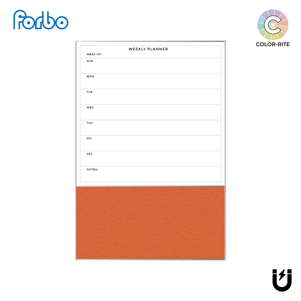 Combination Weekly Planner | Tangerine Zest FORBO | Satin Aluminum Min ...