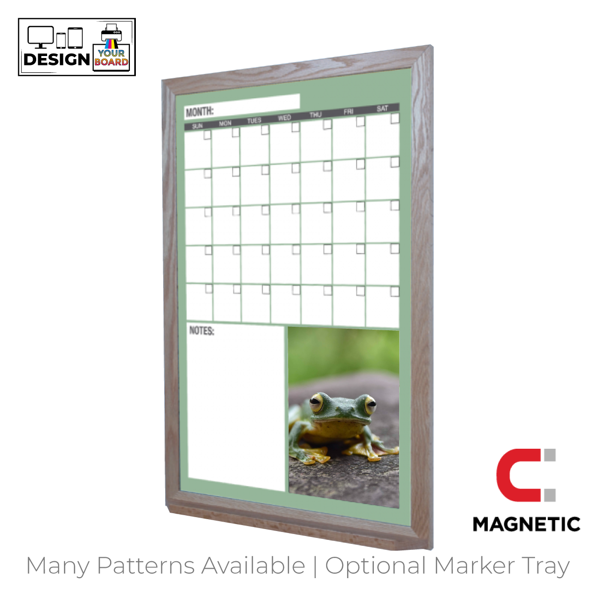 One Month Calendar Barnwood Frame | Custom Printed Portrait Magnetic W ...