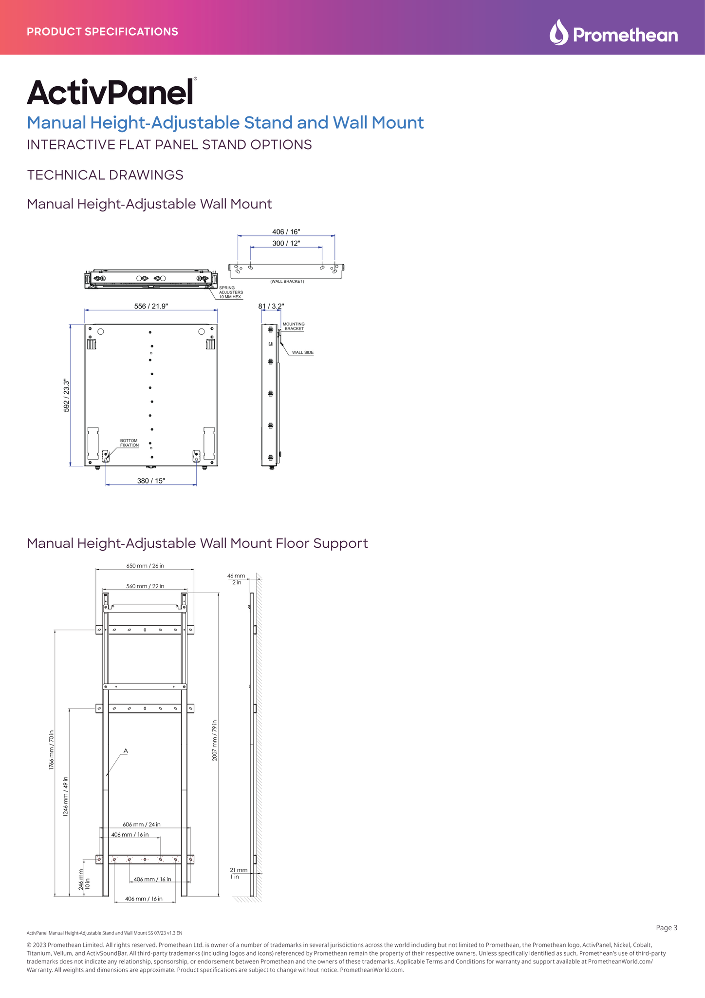 ActivPanel | Adjustable Wall Mount – New York Blackboard