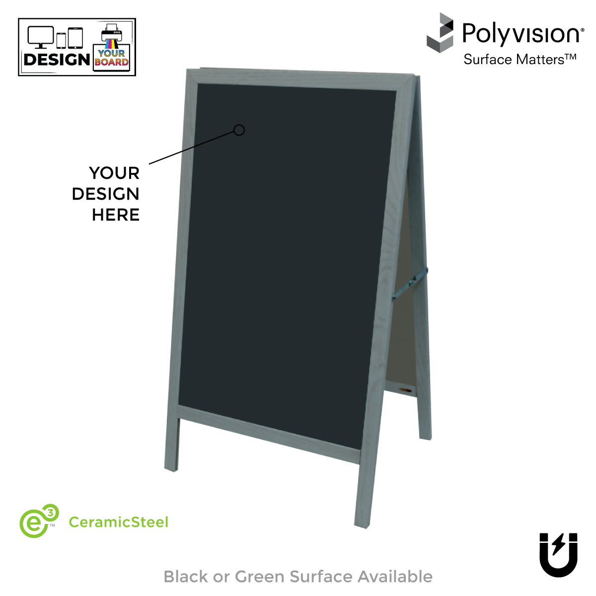 Barnwood A-Frame | Custom Printed Magnetic Steel Chalkboard – New York ...