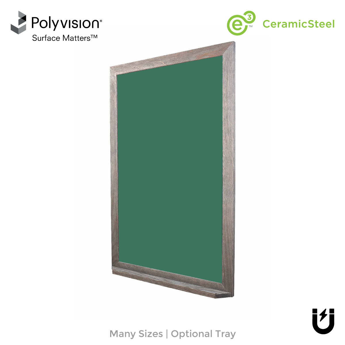 Barnwood Distressed Wood Framed | Ceramic Steel Portrait Green Chalkbo ...