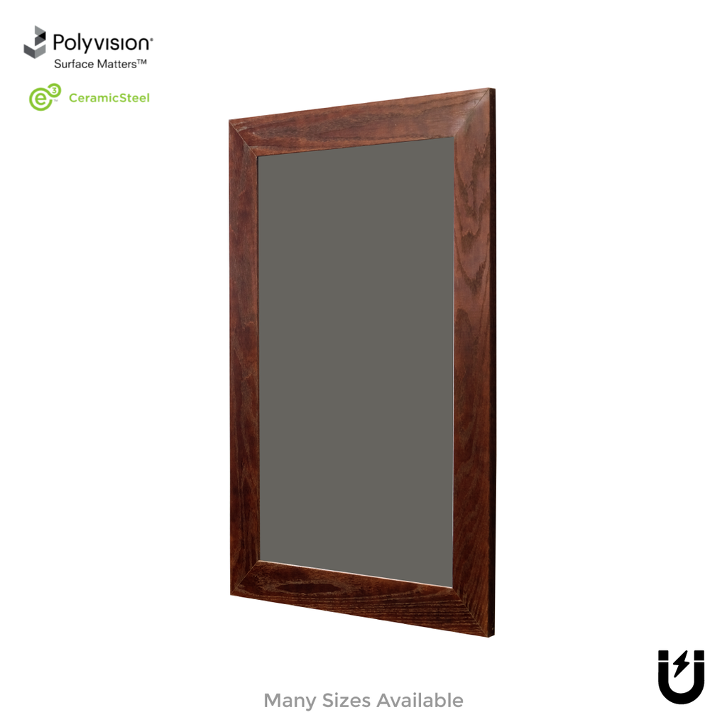Dark Walnut Wood Frame | Spring Street | Slate Gray Ceramic Steel Chal ...