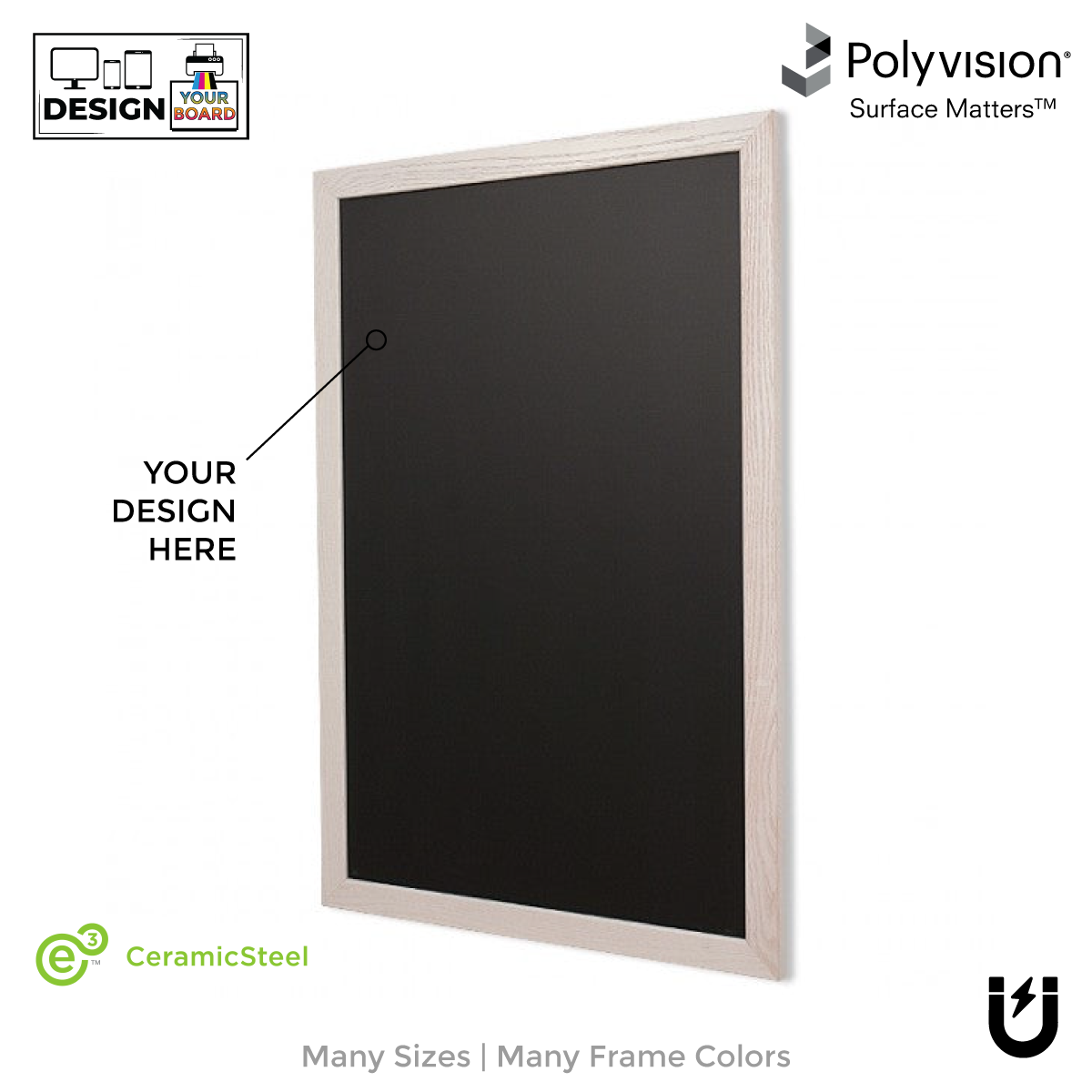 Menu | Wood Frame | Custom Printed Portrait Magnetic Steel Chalkboard ...