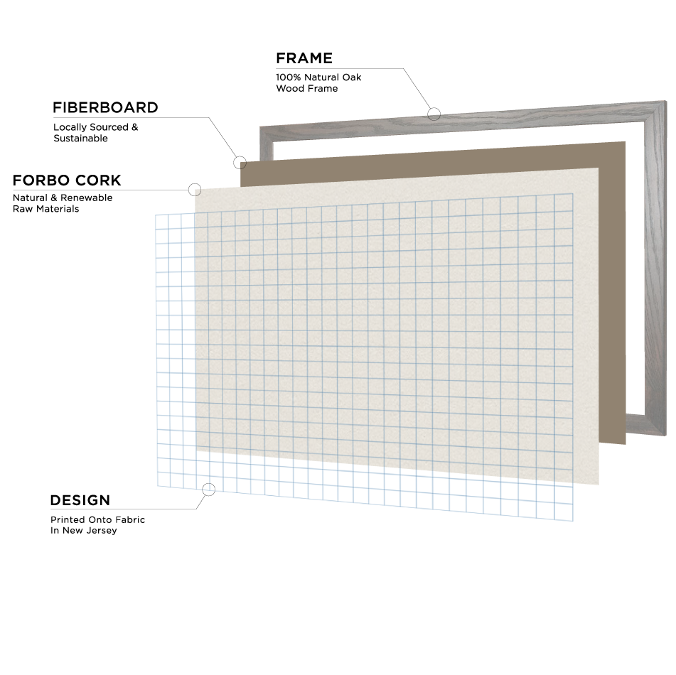 Modern Composition | Wood Frame FORBO Cork – New York Blackboard