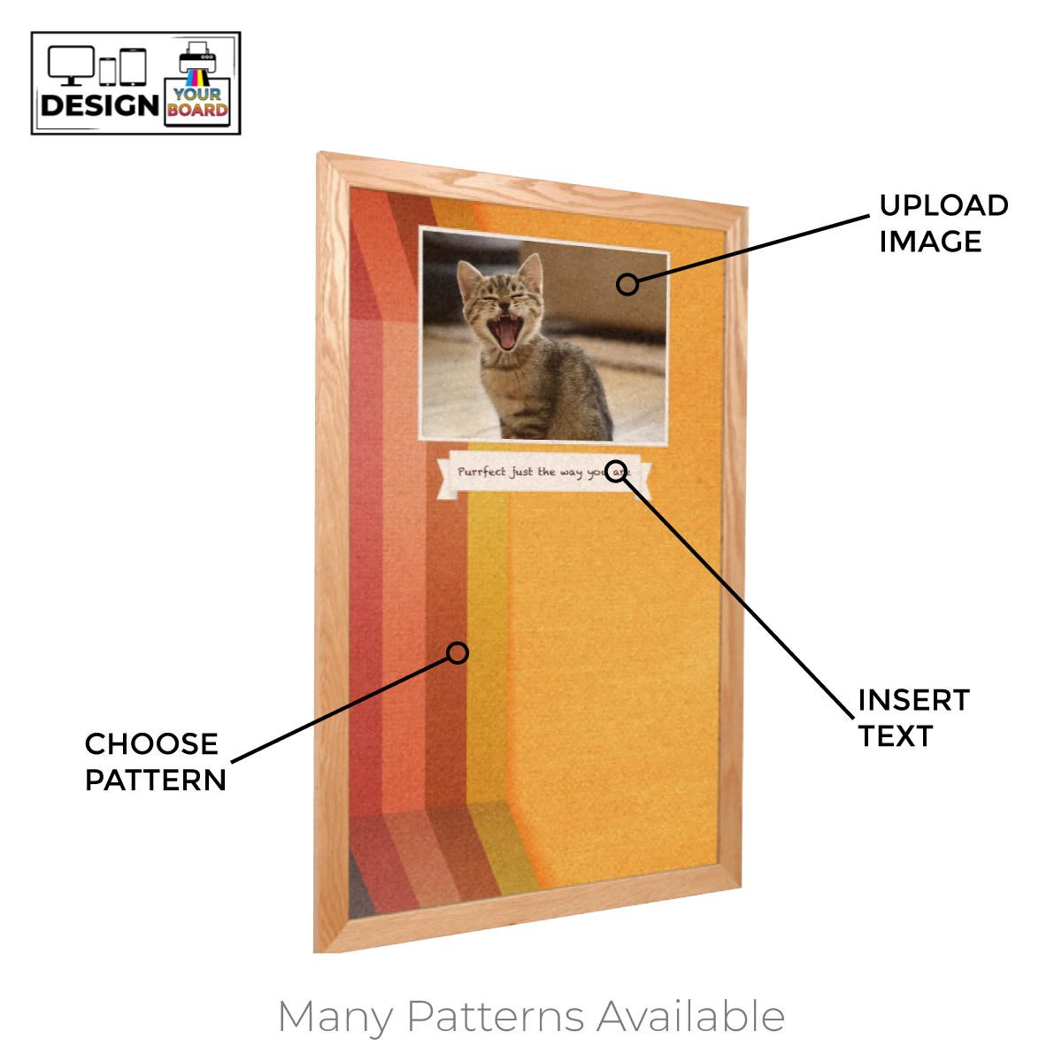 Feature Image Wood Frame | Custom Printed Portrait Natural Cork Board ...