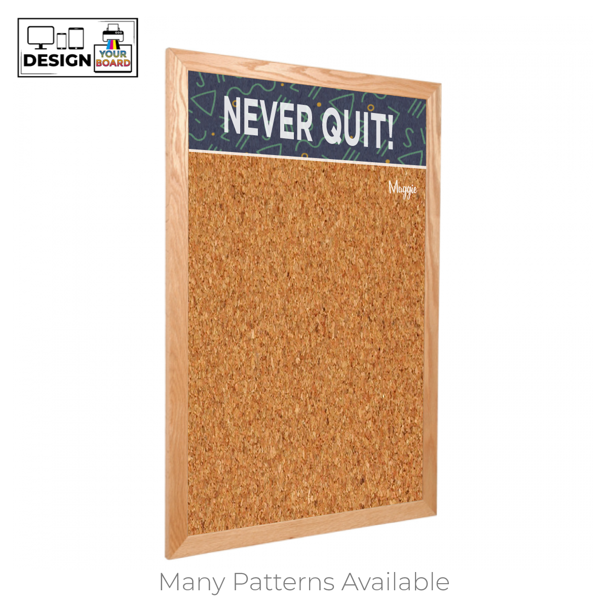 Graphic Bar Wood Frame | Custom Printed Portrait Natural Cork Board ...