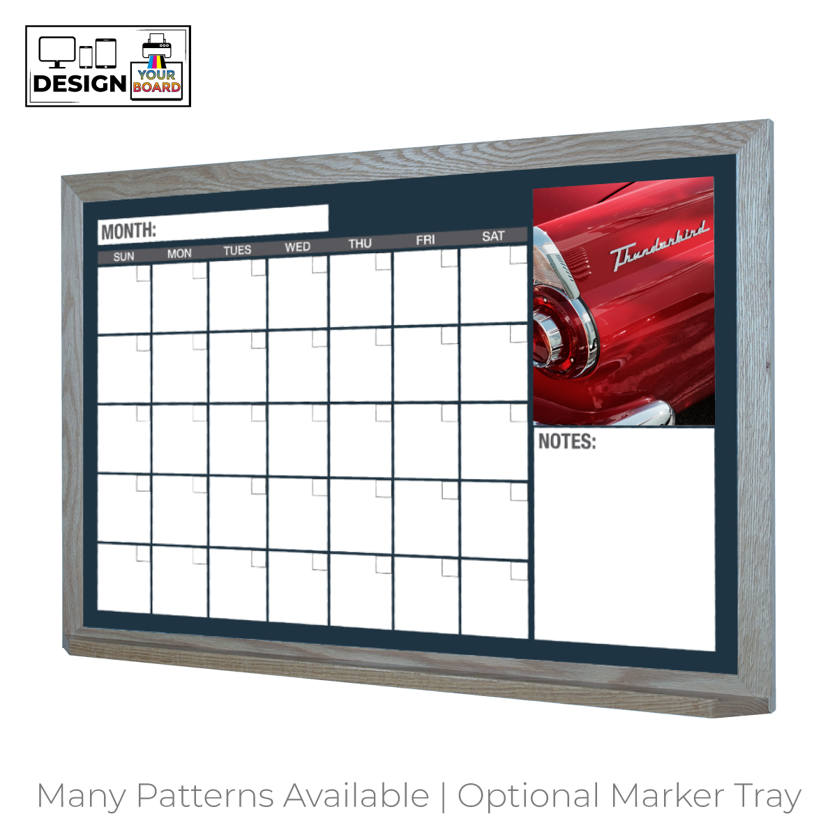 One Month Calendar Barnwood Frame | Custom Printed Landscape Non-Magne ...