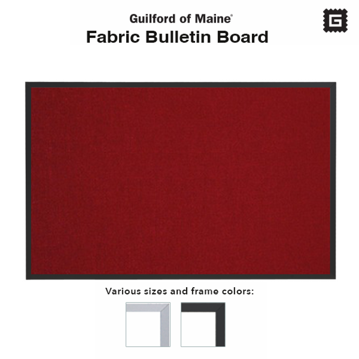 Red | Fabric Bulletin Board with Aluminum Frame – New York Blackboard