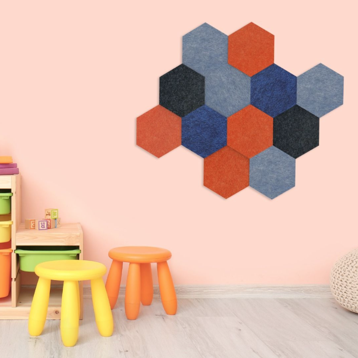 Stick-On Decorative Acoustic Panels | Orange 6-Pack – New York Blackboard