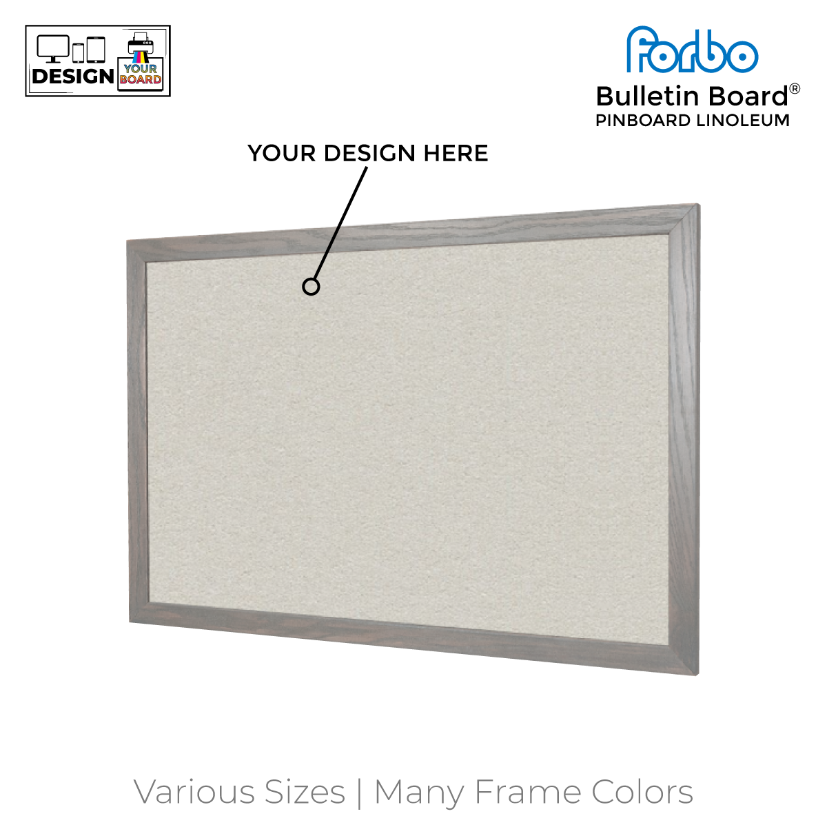 Wood Frame | Custom Printed Landscape FORBO Cork Bulletin Board – New ...