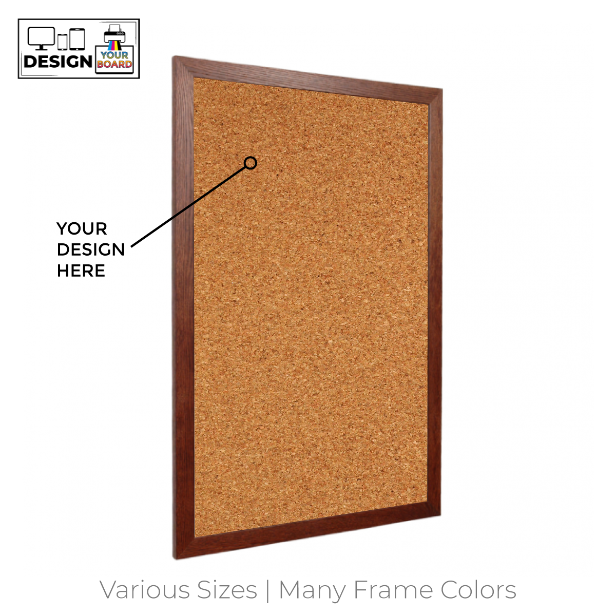 Wood Frame | Custom Printed Portrait Natural Cork Board – New York ...