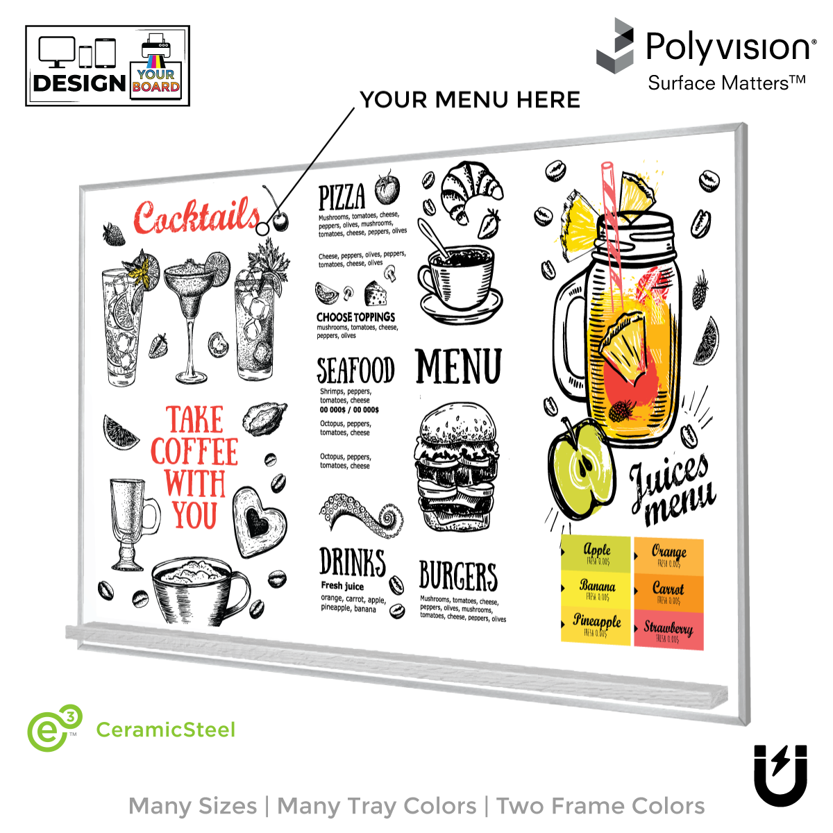 Menu | The Minimalist Wood | Custom Printed Landscape Whiteboard – New ...