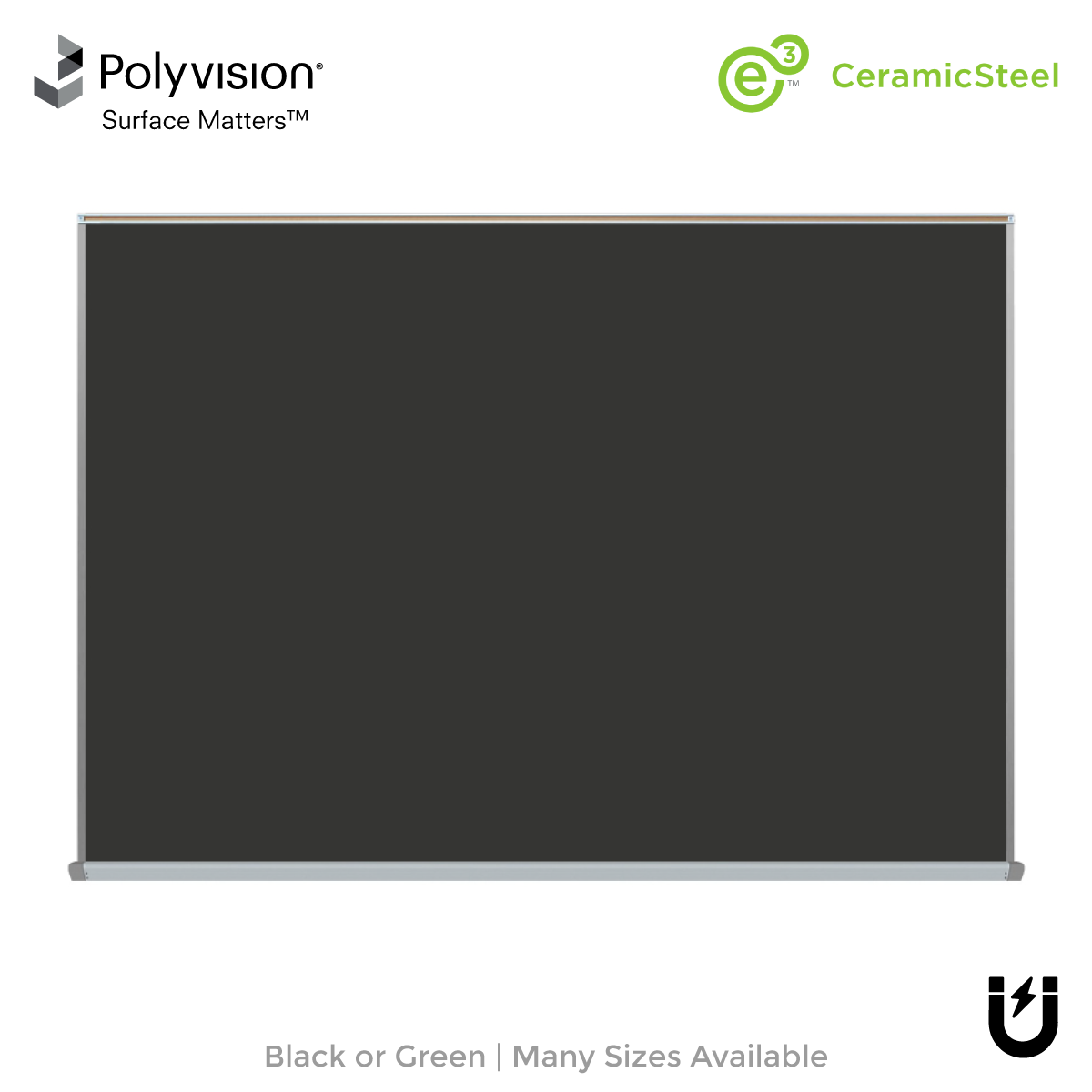 Satin Aluminum Frame | 5' High - Box Tray & Display Rail Chalkboard ...