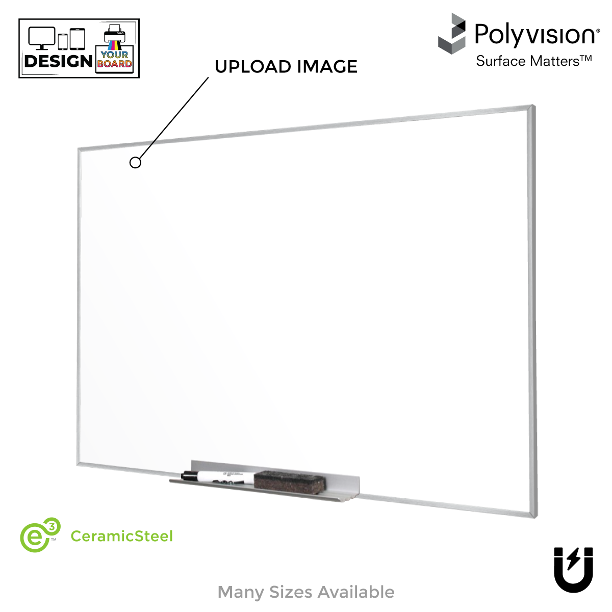 Satin Minimalist Frame | Custom Printed Landscape Magnetic Whiteboard ...