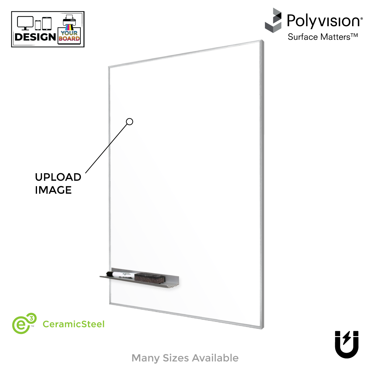 Satin Minimalist Frame | Custom Printed Portrait Ceramic Steel Whitebo ...