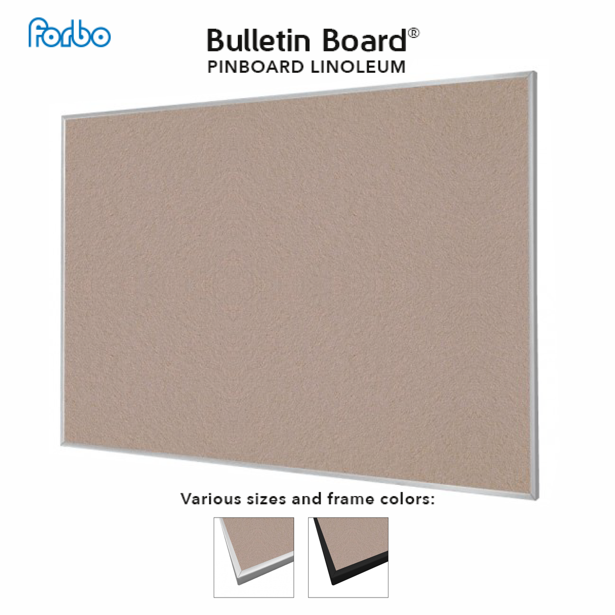 Brown Rice | Landscape FORBO Bulletin Board with Minimalist Frame – New ...
