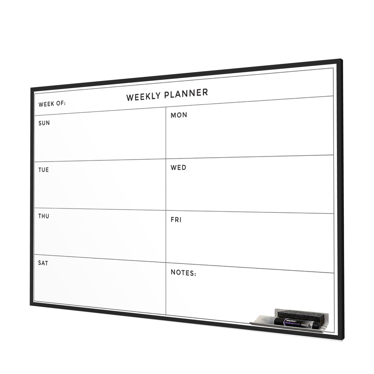 Weekly Planner | Ebony Minimalist Landscape Magnetic – New York Blackboard